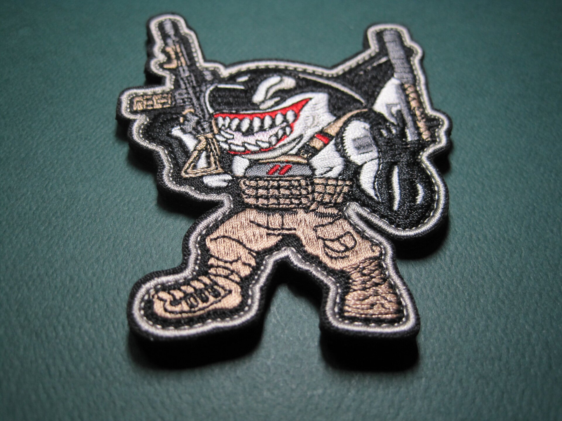 TACTICAL ORCA WHALE / SHARK COMBAT PATCH HOOK BACK | MORALE PATCH MANIA