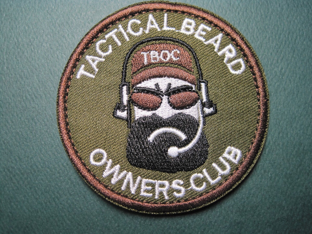 TACTICAL BEARD PATCH COLOR CHOICE HOOK BACK | MORALE PATCH MANIA