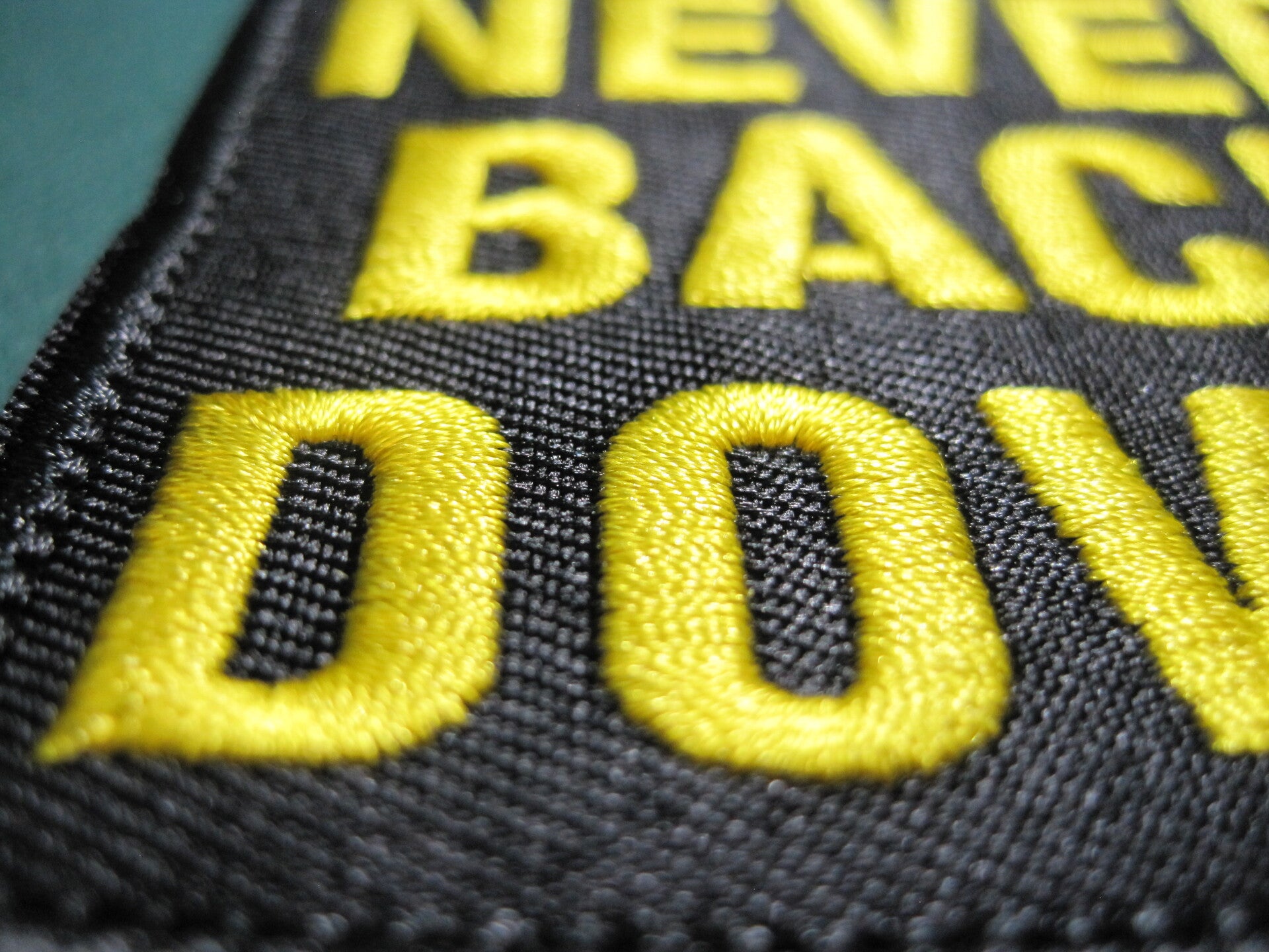 'NEVER BACK DOWN" MORALE PATCH HOOK BACK | MORALE PATCH MANIA