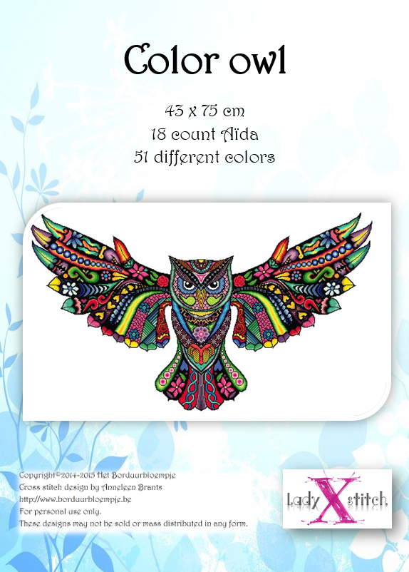 color owl | Borduurbloempje
