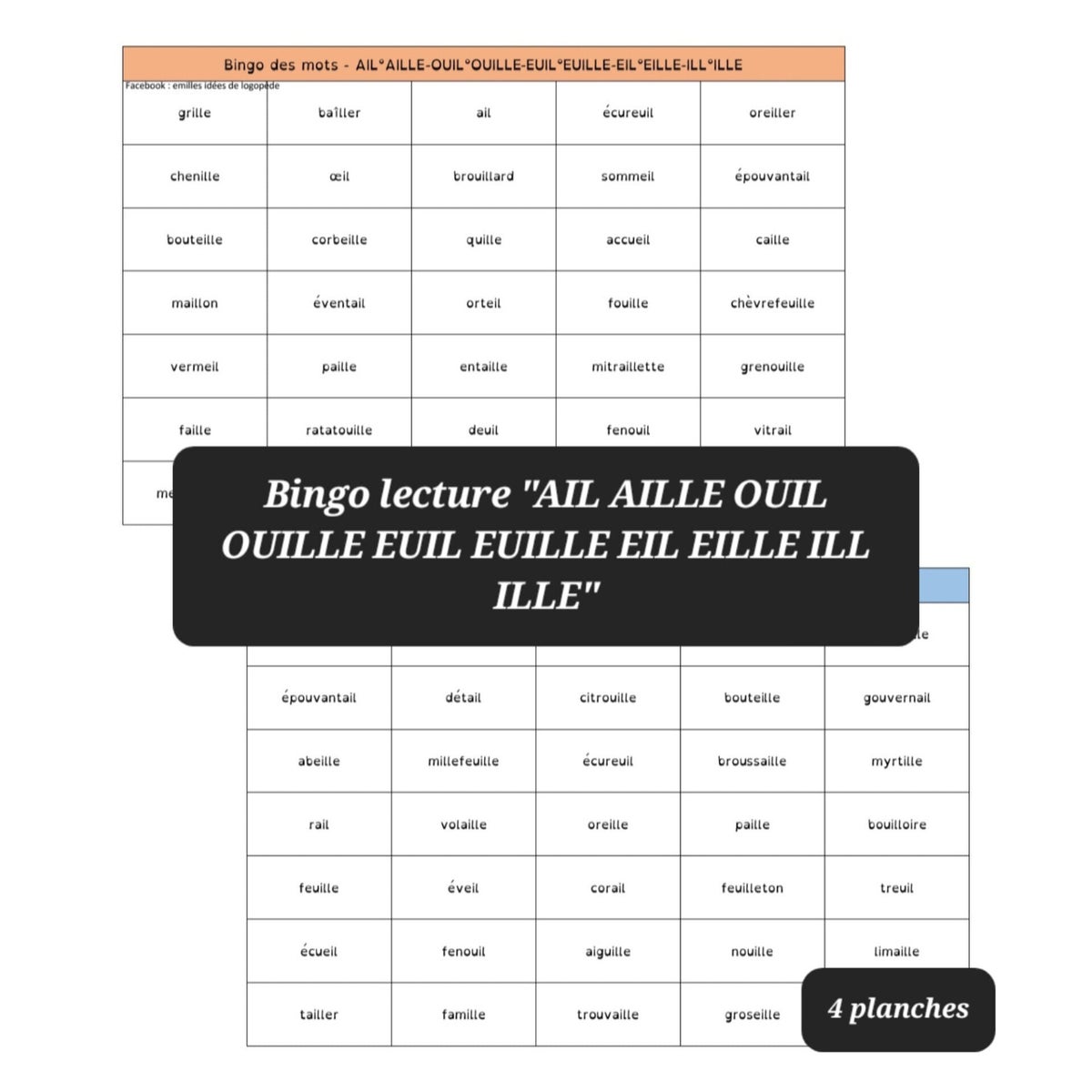 Bingo de lecture | emillesideesdelogopede