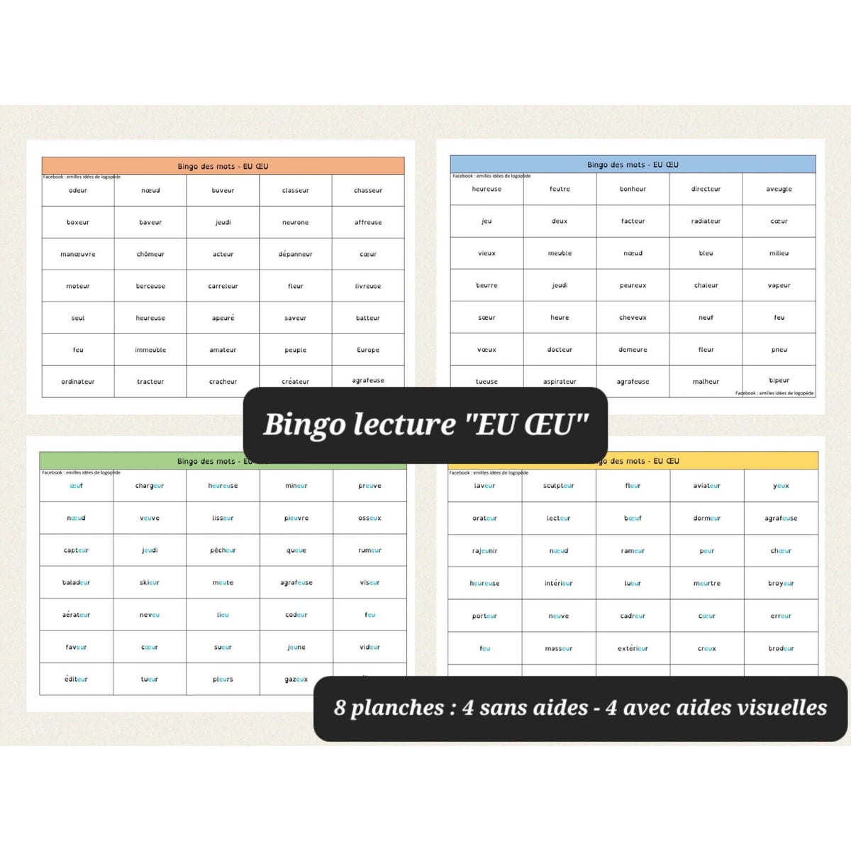 Bingo de lecture | emillesideesdelogopede