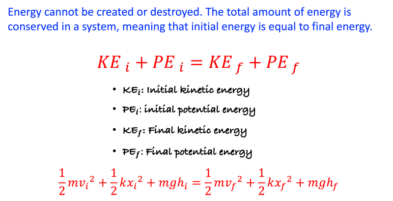 Conservation of Energy / Work, Energy, and Power / Mechanics / IB ...
