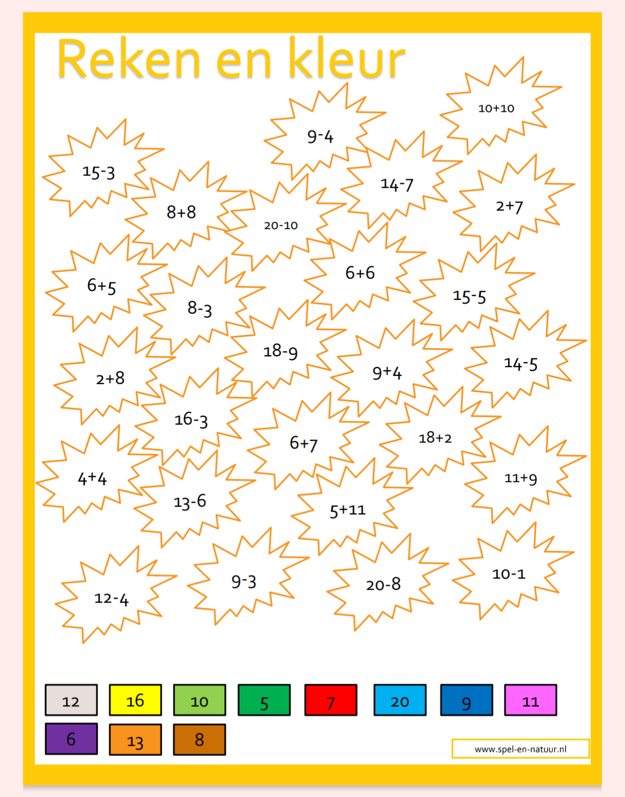 Rekenen groep 3 | www.spel-en-natuur.nl