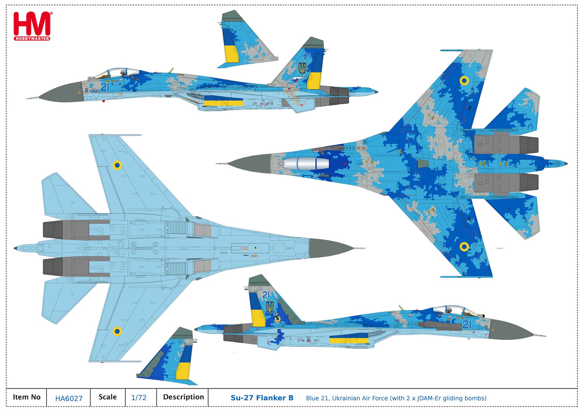 Hobby Master HA6027 | Sukhoi Su-27 Flanker B | Diecastdiorama
