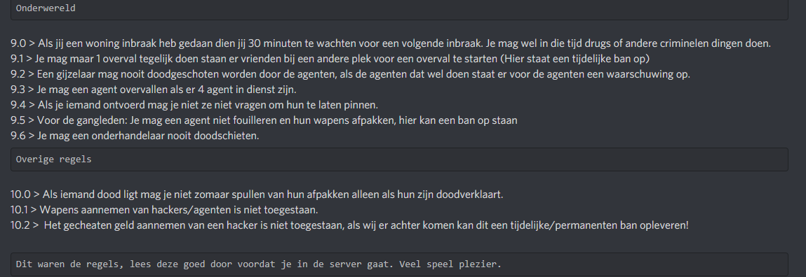 Regels | Goes Roleplay | FiveM