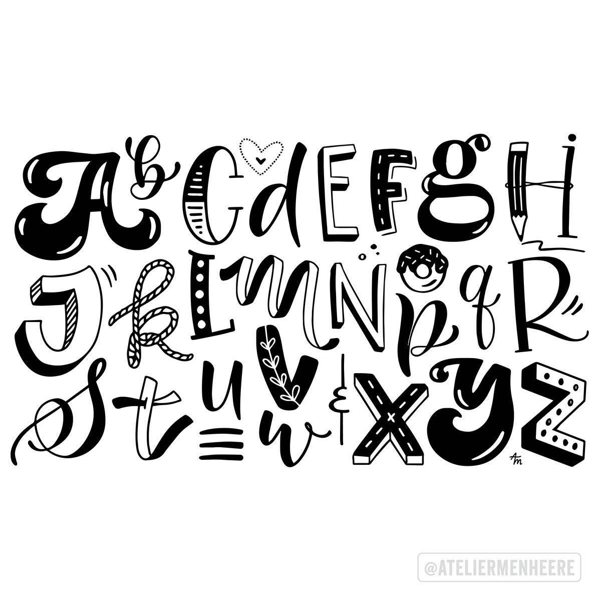 Workshop Handletteren | Bonskazerne Grave | Atelier Suzanne Menheere