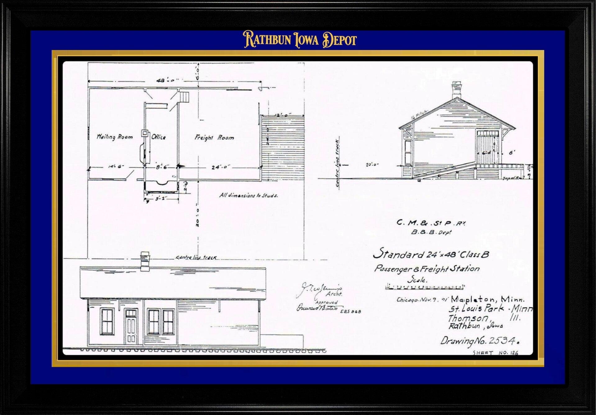 DEPOT BLUEPRINTS / DEPOTS ALPHABATIZED | IOWA HERITAGE RAILROAD DEPOT ...