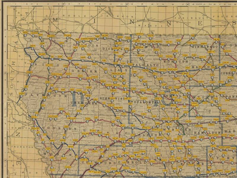 IOWA RR MAP 1900 / MAPS | IOWA HERITAGE RAILROAD DEPOT COLLECTION