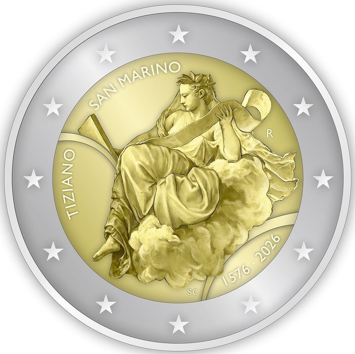 2 euro San Marino 2026 Tiziano Reverse PROOF | Bildtmunt