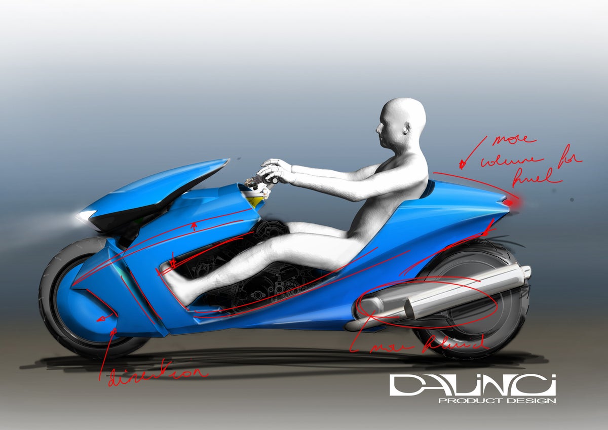 Last Step before the full scale tape drawing / Recumbent Motorcycle ...