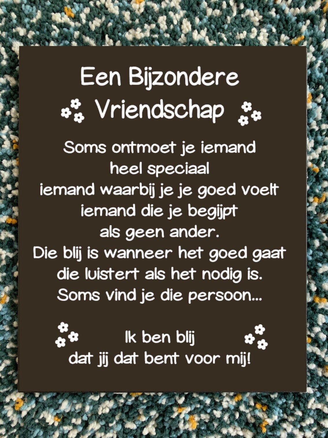 Tekstbord - Een bijzondere vriendschap