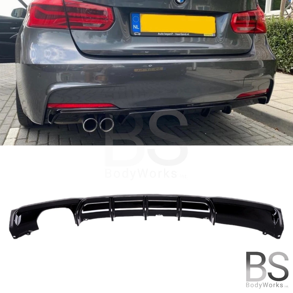 Diffuser - BMW F30 / F31 - M Performance look - Hoogglans zwart