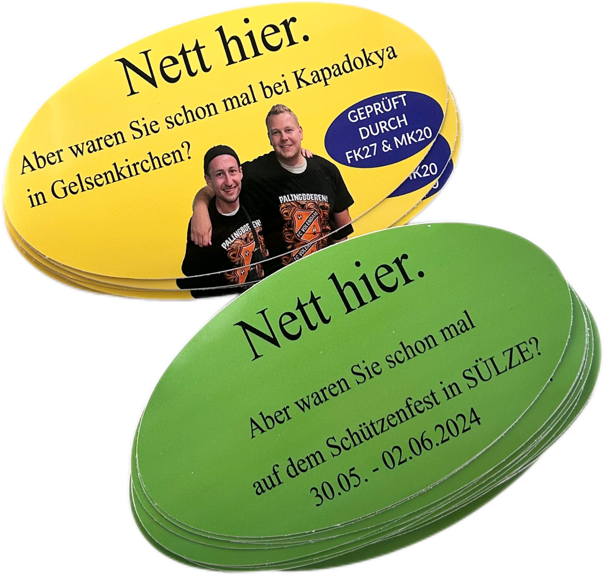 „Nett hier“-Sticker selbst gestalten – dein Design