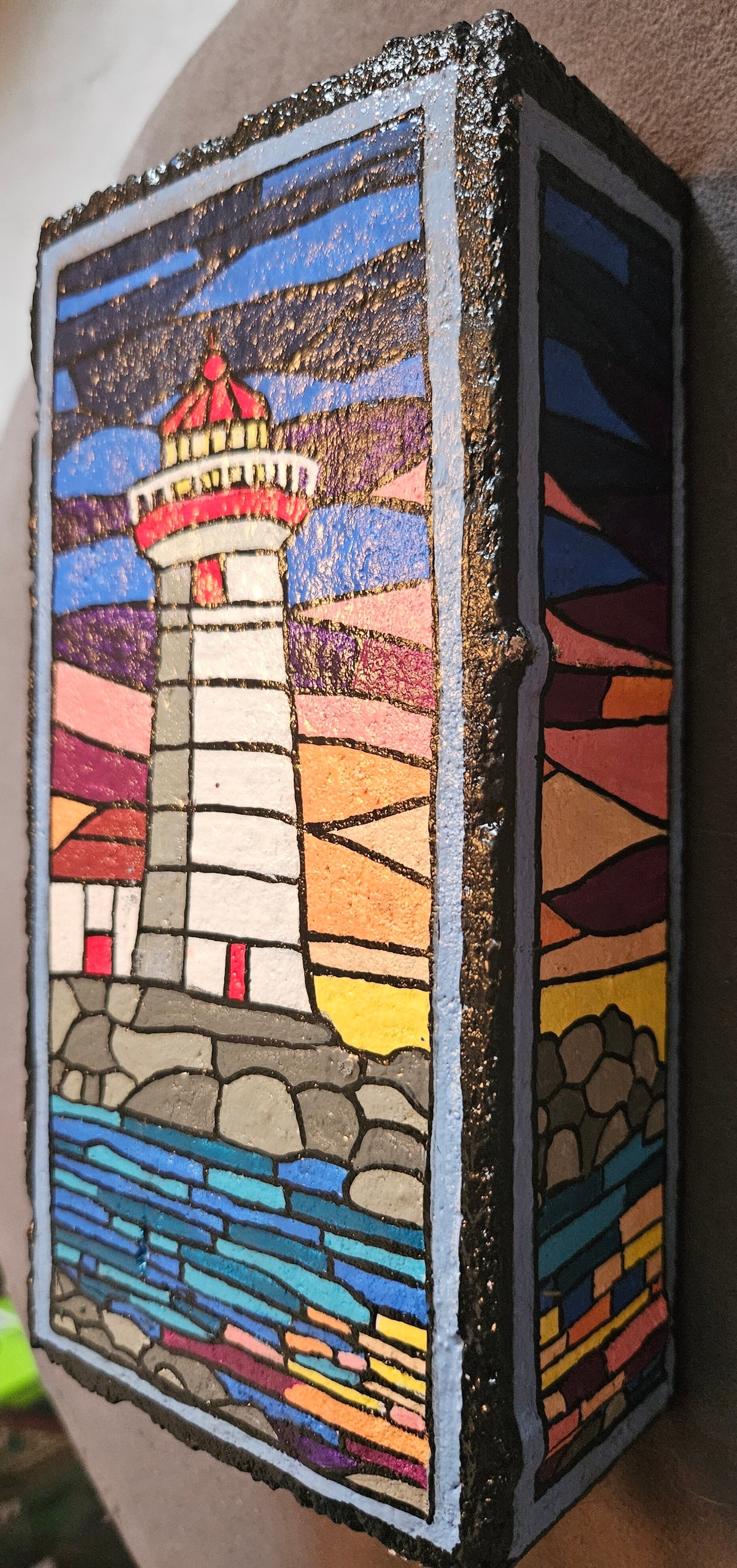 Stained glass style lighthouse | Forest View Arts