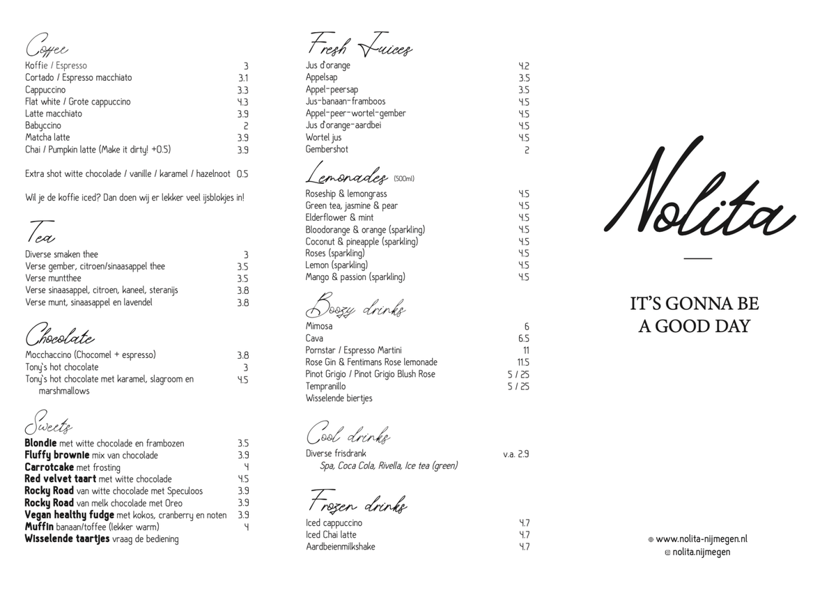 Menu | Nolita