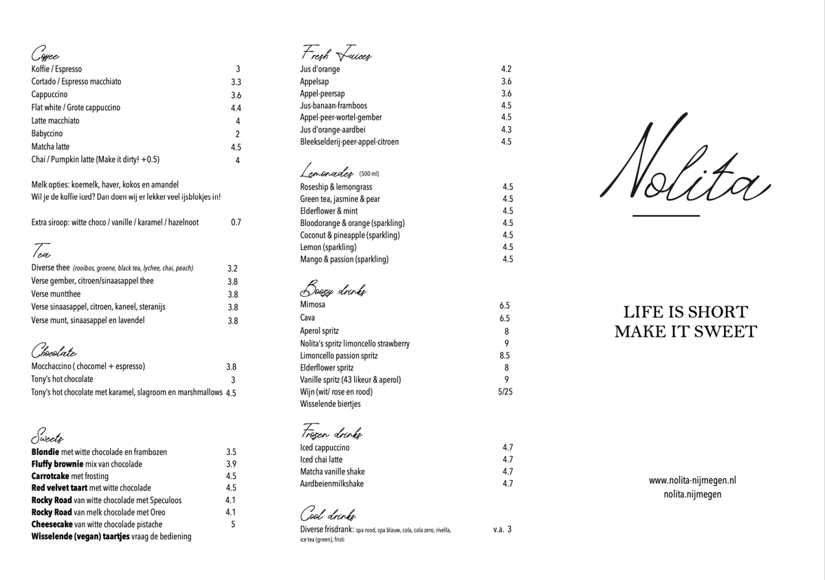 Menu | Nolita