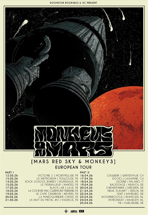 Monkeys On Mars dévoile sa tournée Européenne 2026 ! / News | BASTONNE!