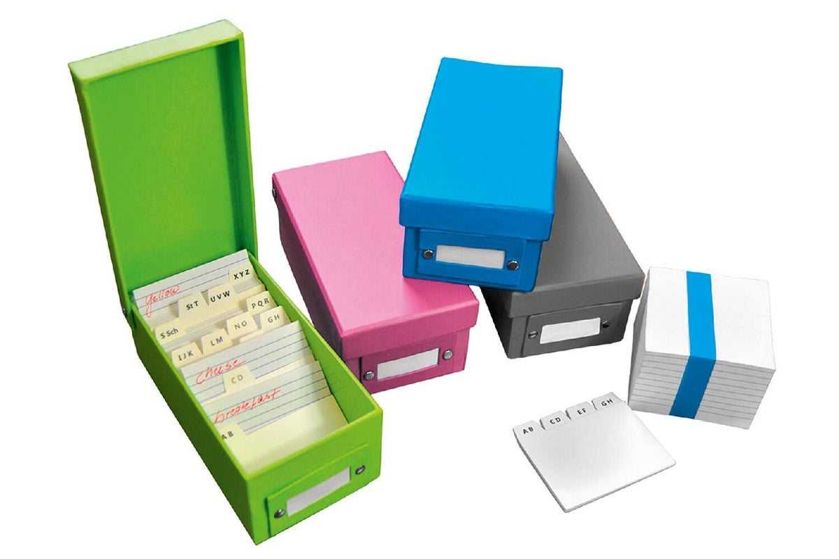 Lernbox mit 400 linierten Kärtchen - Kartei Karten Box - cartes A8 ...