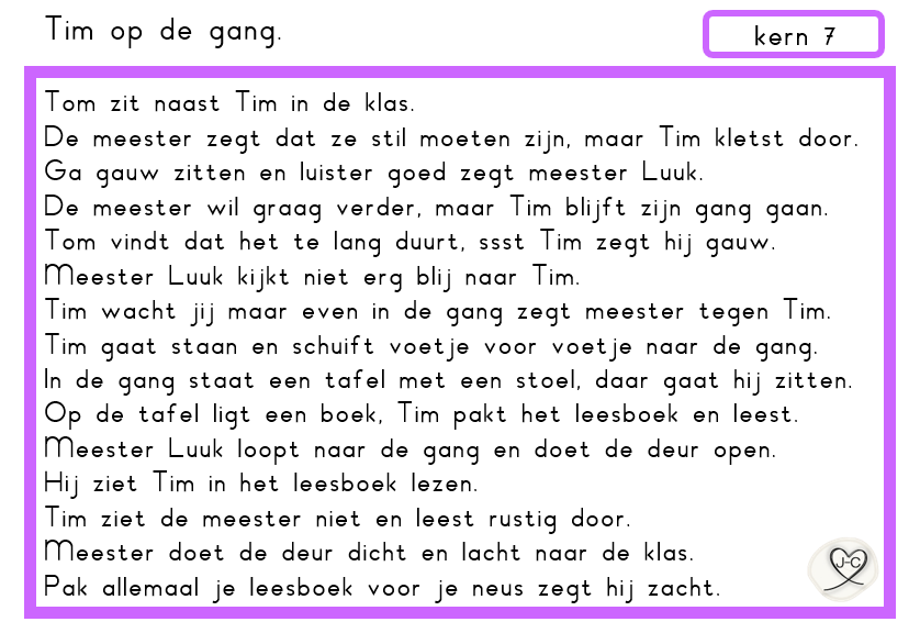 Kern 7 / Veilig Leren Lezen / Groep 3 | juf-cindy.nl