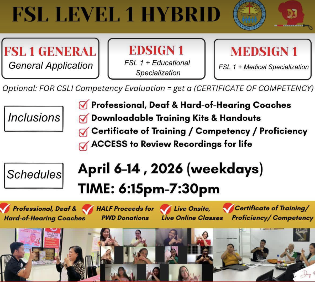 ENROLL NOW! / FSL Programs / Our Programs | Deafed Philippines