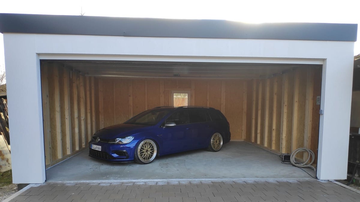 Fertiggaragen 6m x 6m Höhe 2,80Vorne 2,60 Hinten | Oliveira-Bauberatung