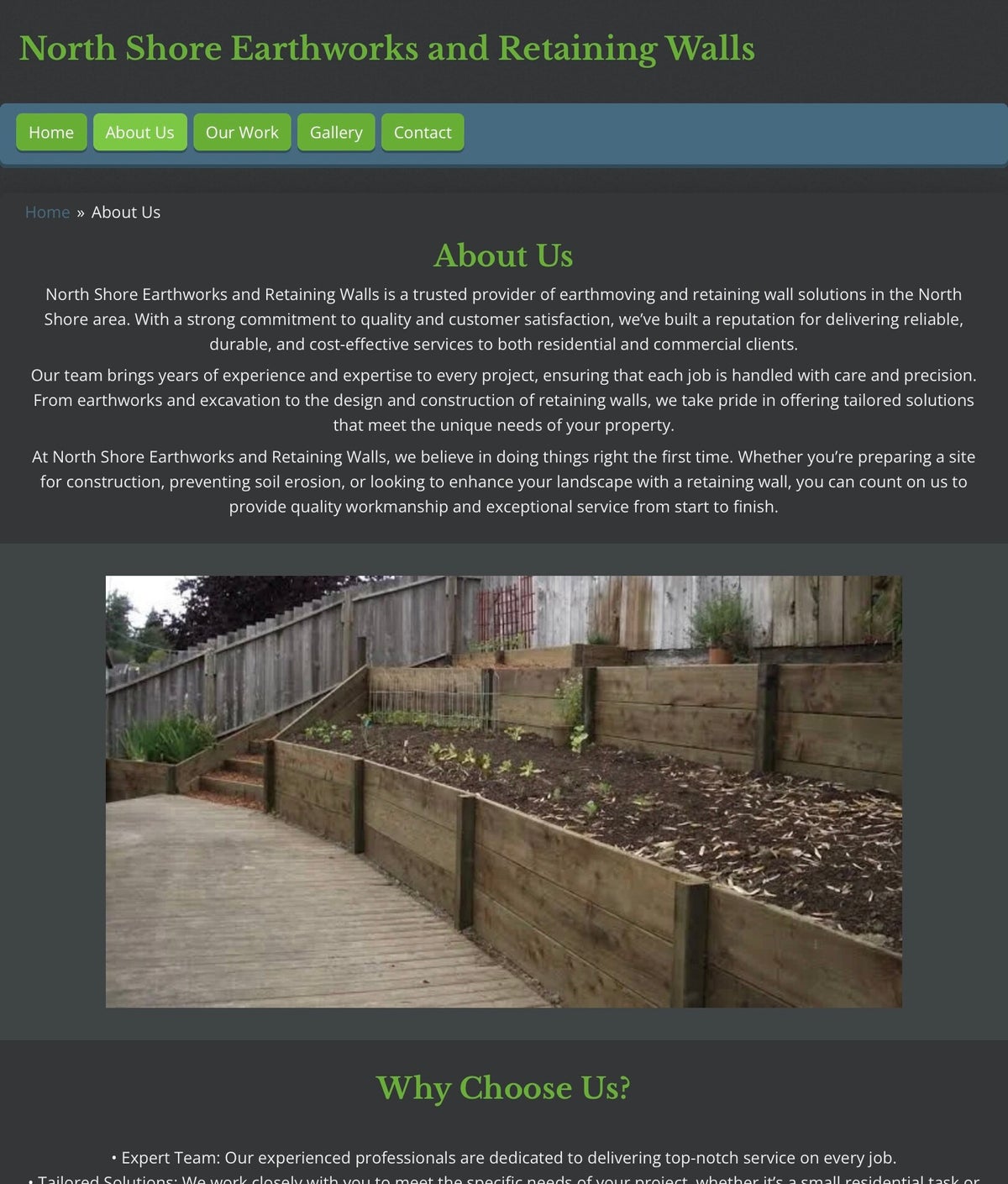 About Us | North Shore Earthworks and Retaining Walls