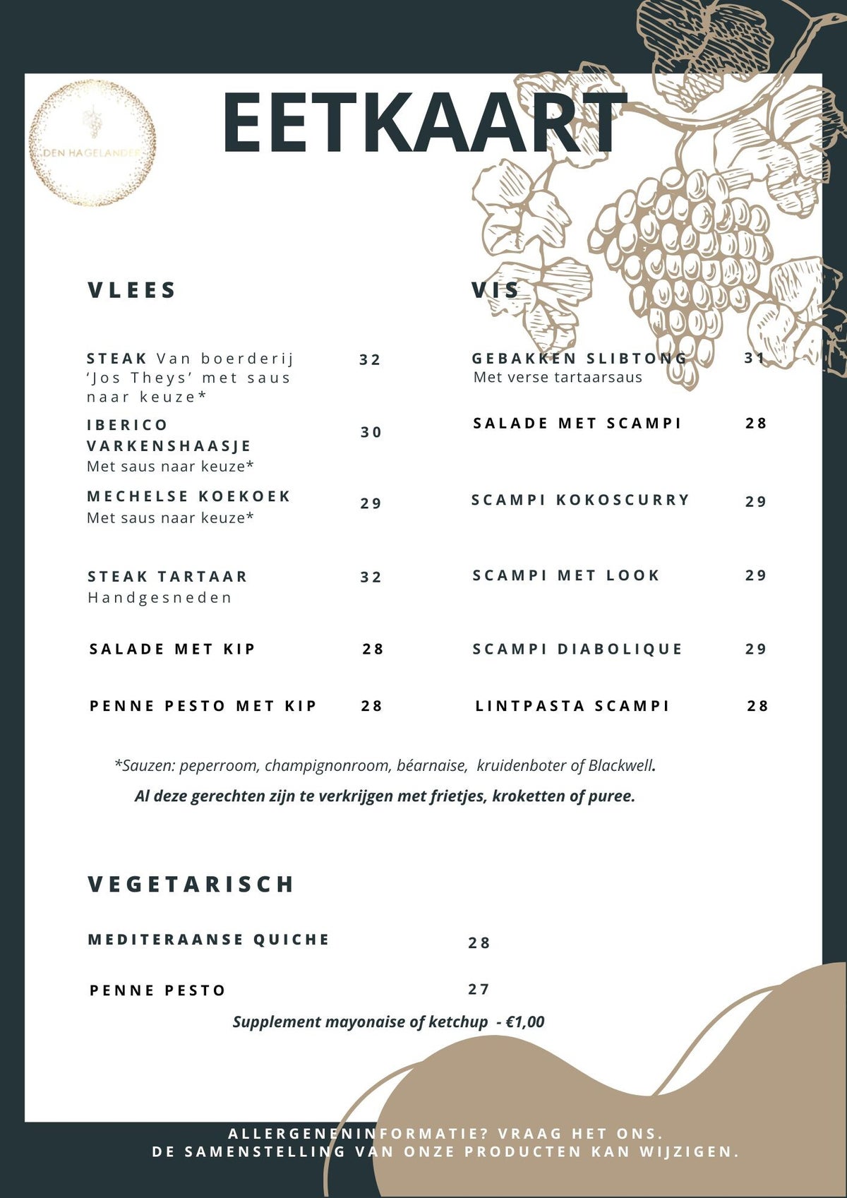 Menukaart | (wijn)BistroDenHagelander