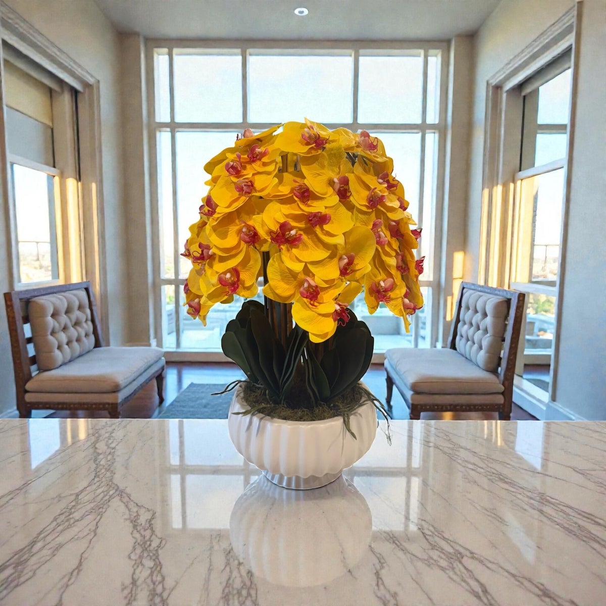 Queen Elizabeth Artificial Orchid Arrangement | decorandflowers