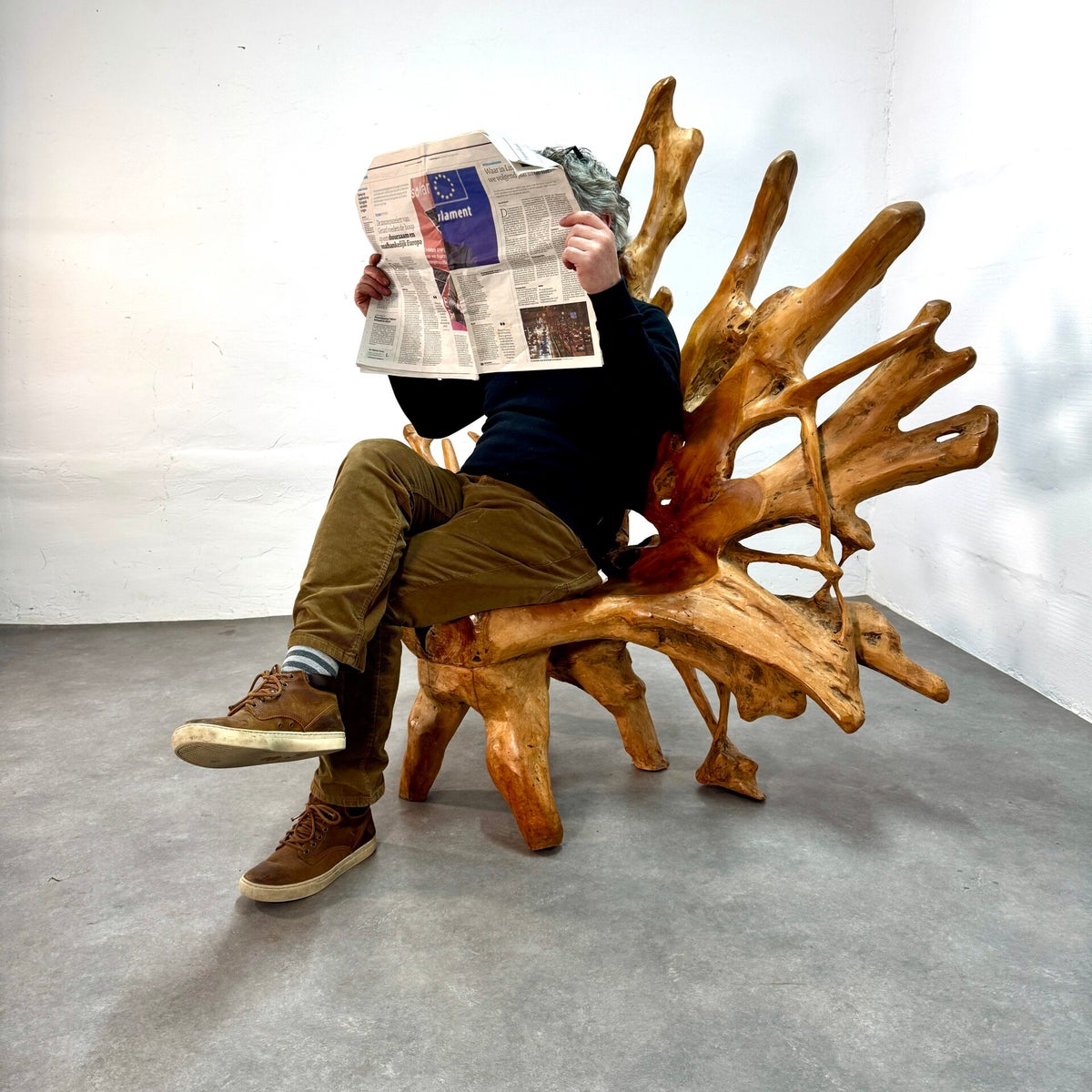 Vintage Root chair of Chestnut tree stump, 1970's | JAC - ARD