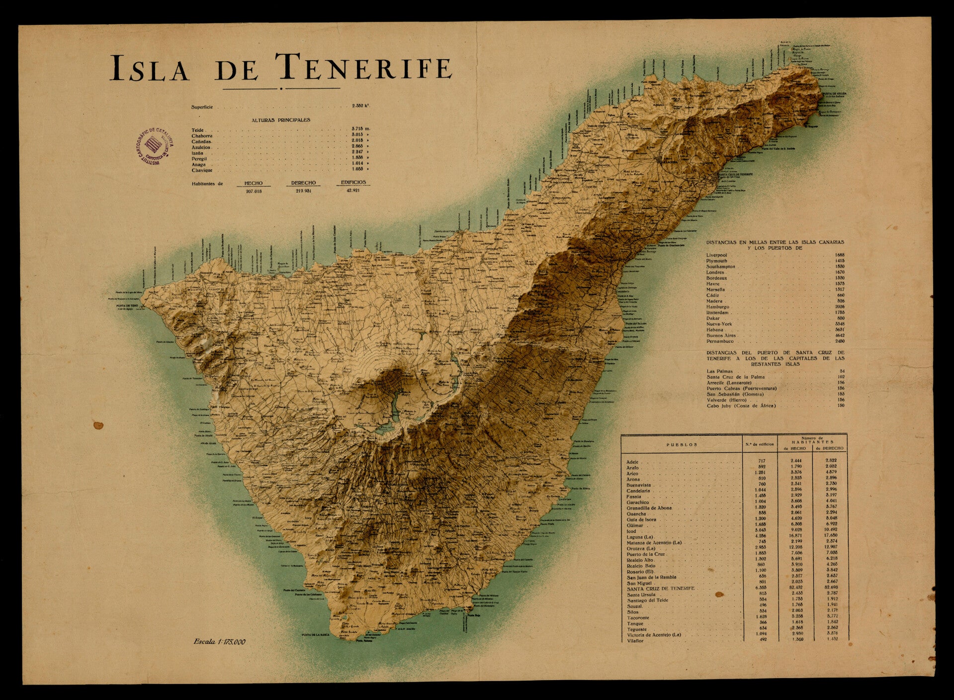 Informatie over Tenerife op kaarten bekijken?