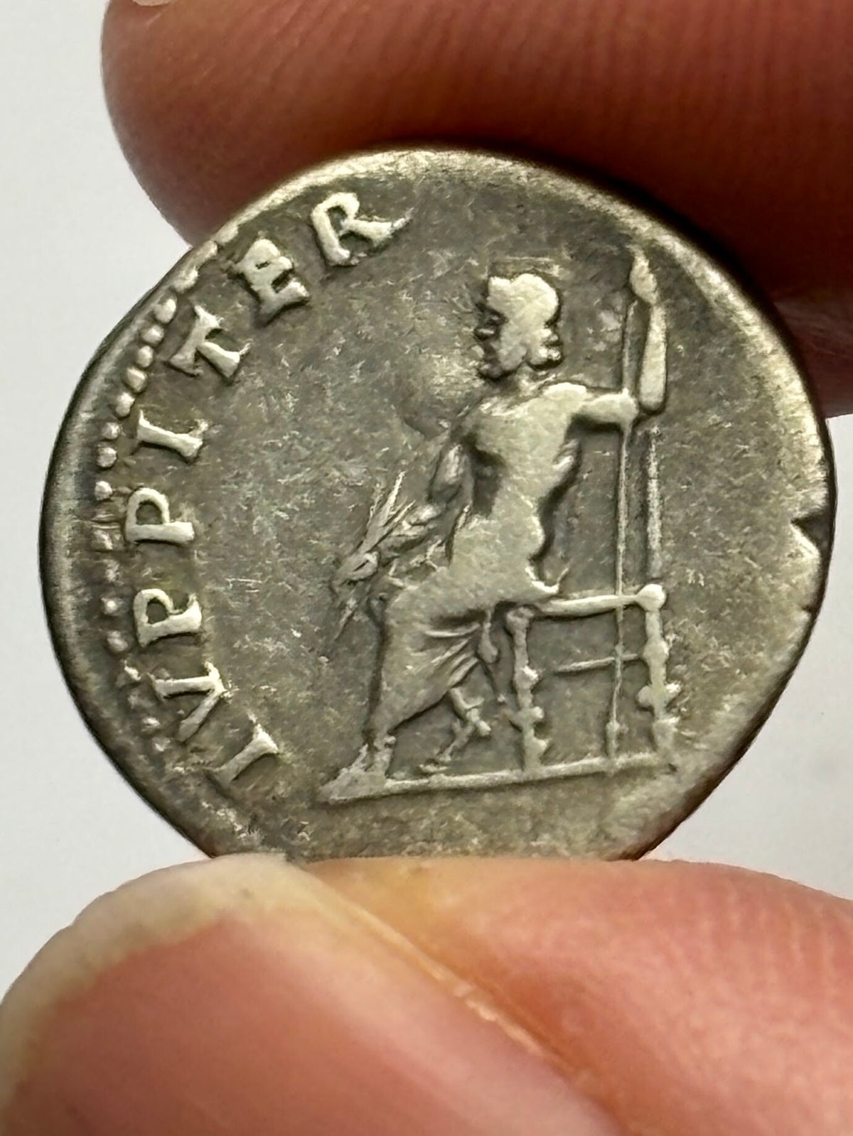 Nero (54-68) Silver Denarius - Jupiter holding scepter & thunderbolt ...