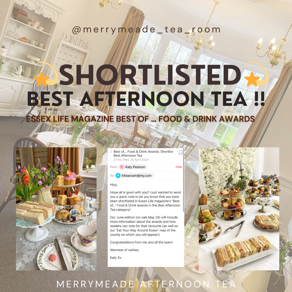 Luxury Afternoon Tea Menu | Merrymeade Tea Room