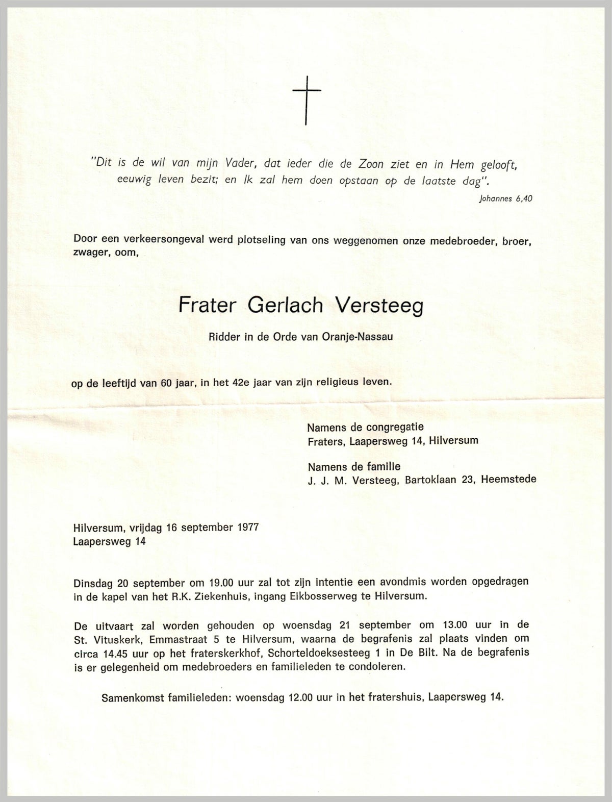 Frater M. Gerlach Versteeg / De Fraters / De Ludgerus kweekschool en ...