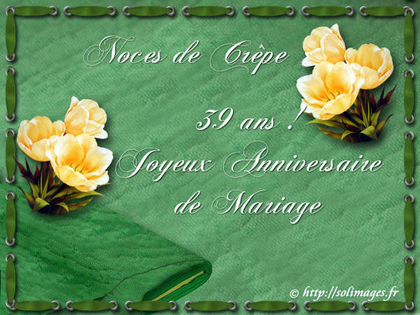 39 ans Noce de Crêpe / Anniversaire de mariage / Cartes virtuelles ...