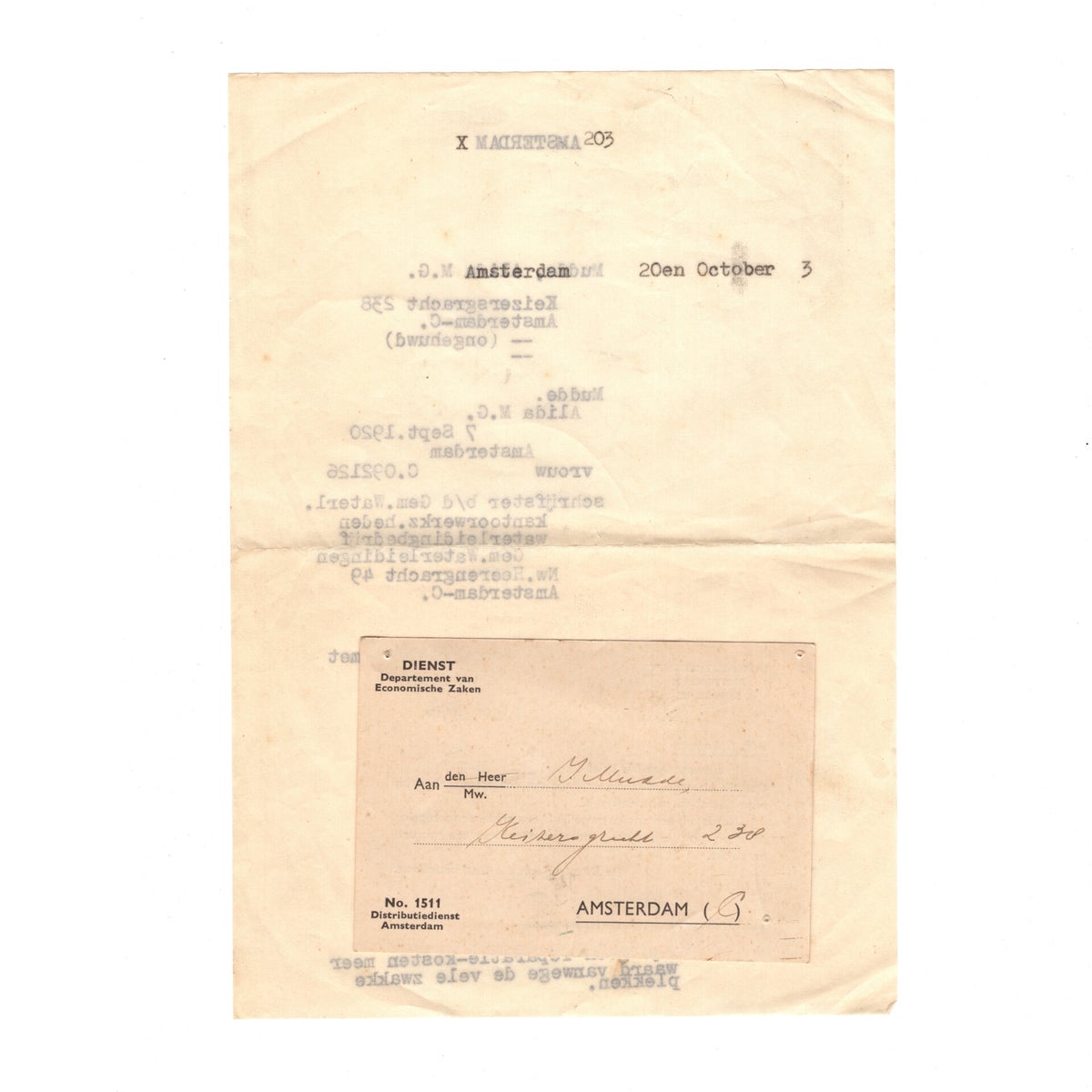 WWII Dutch Document Set Amsterdam | Clercq Militaria