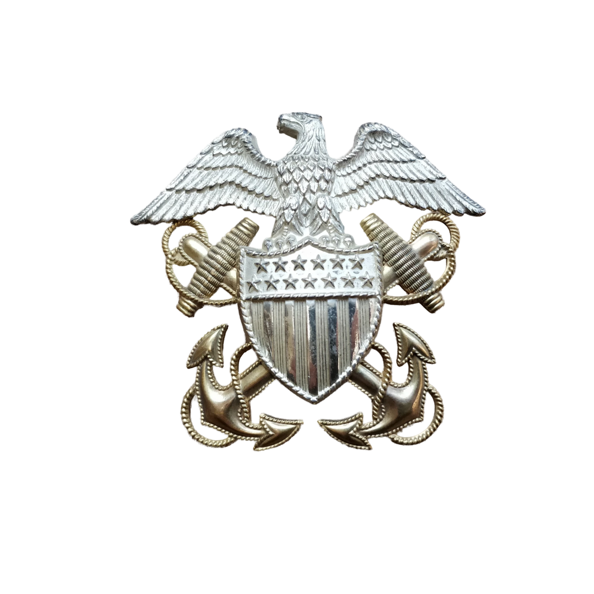 WWII US Navy Officers Visor Cap Insignia | Clercq Militaria