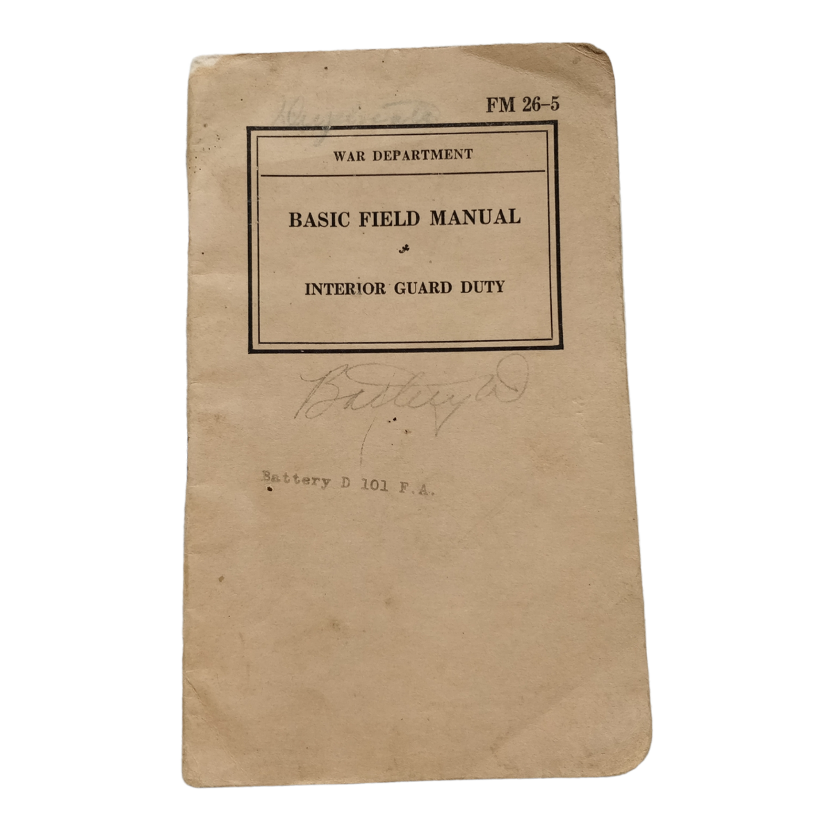 WWII US Field Manual Interior Guard Duty Named | Clercq Militaria