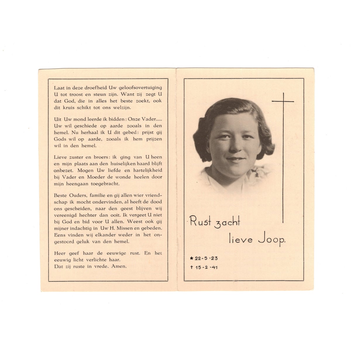 WWII Dutch Civil Death Card Rotterdam | Clercq Militaria