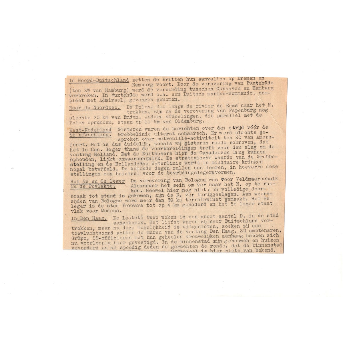 WWII Dutch Resistance Newspaper Berlijn | Clercq Militaria