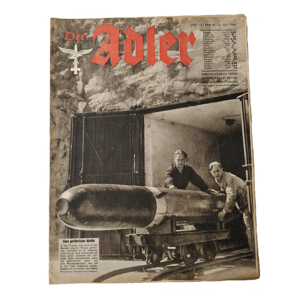 WWII German Adler Magazine | Clercq Militaria
