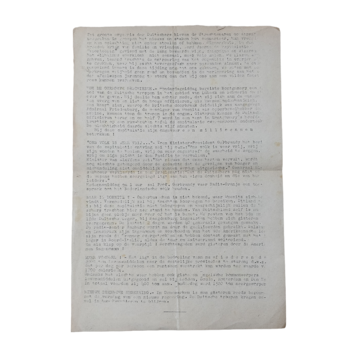WWII Dutch Resistance Newspaper Liberation | Clercq Militaria