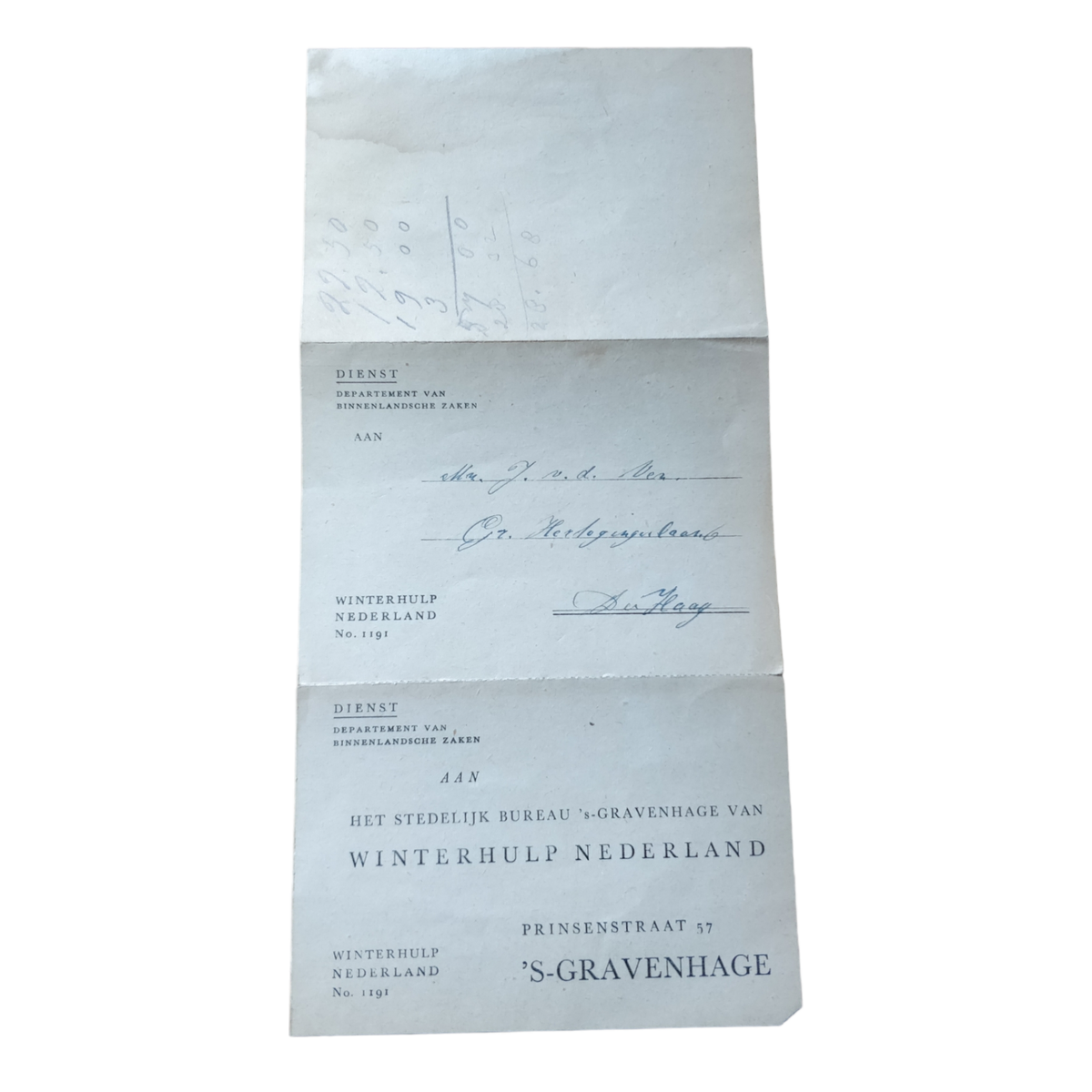 WWII Dutch Document Winterhulp | Clercq Militaria
