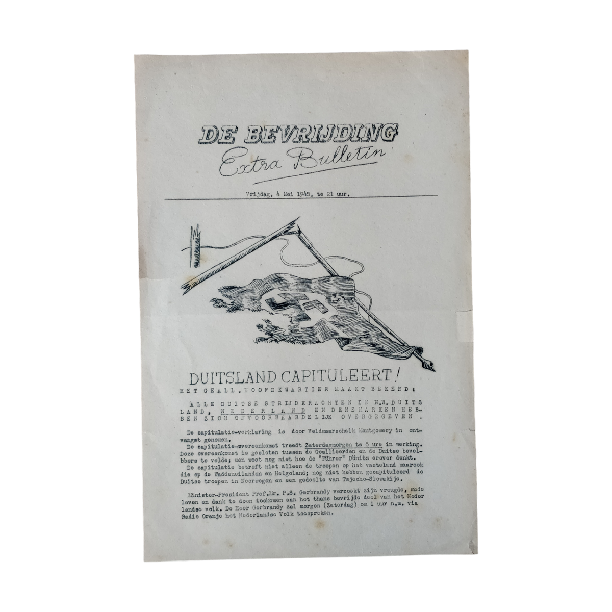 WWII Dutch Resistance Newspaper Liberation / Capitulation | Clercq ...