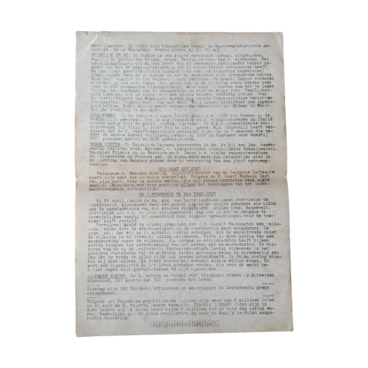WWII Dutch Resistance Newspaper Delfzijl Still Occupied | Clercq Militaria