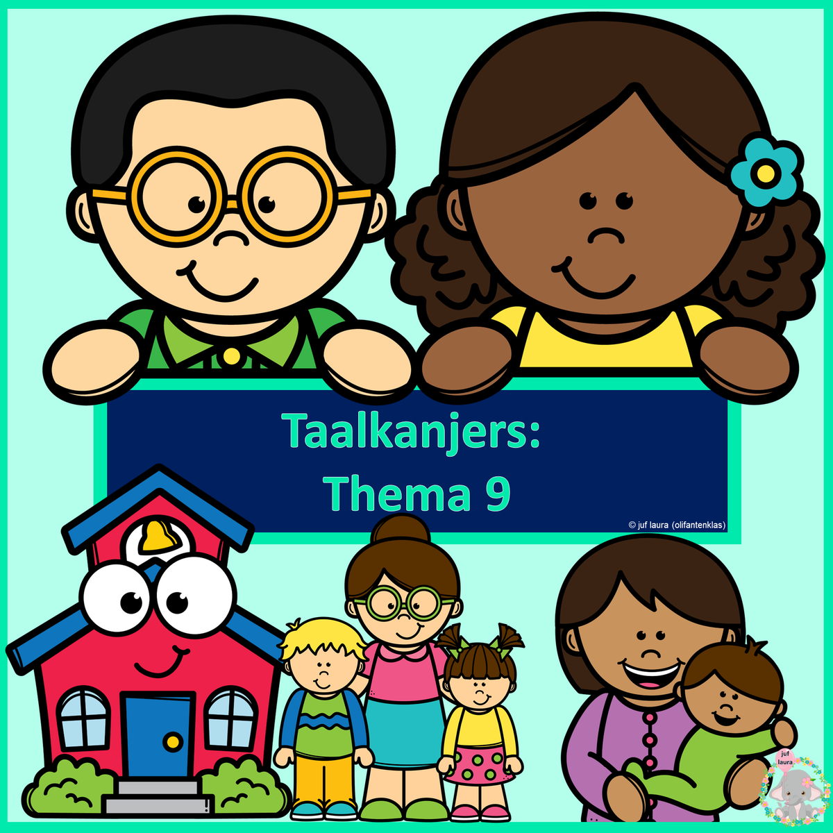 Thema 9 / Thema 1 tot 10 (Taalkanjers) | Juf Laura (olifantenklas)
