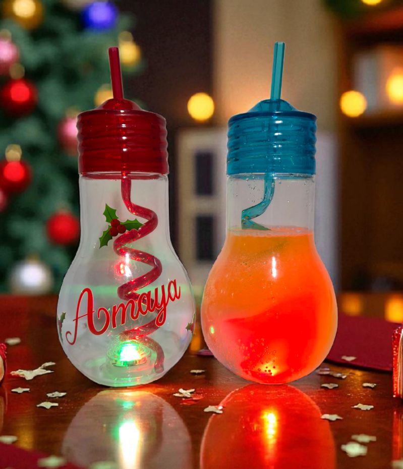 -Light Up Light Bulb Drink Bottle | Personalised By Paula