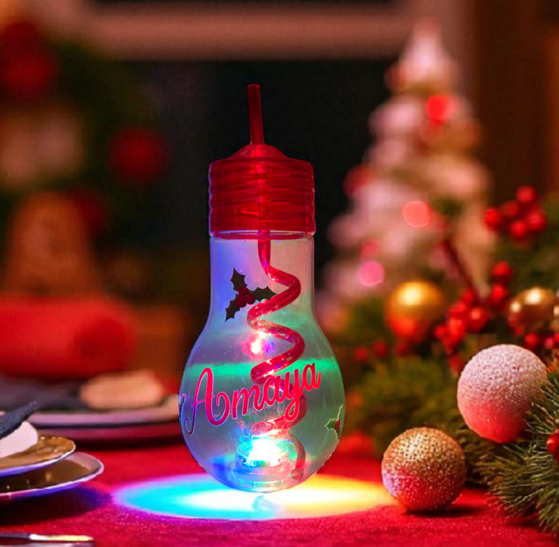 -Light Up Light Bulb Drink Bottle | Personalised By Paula