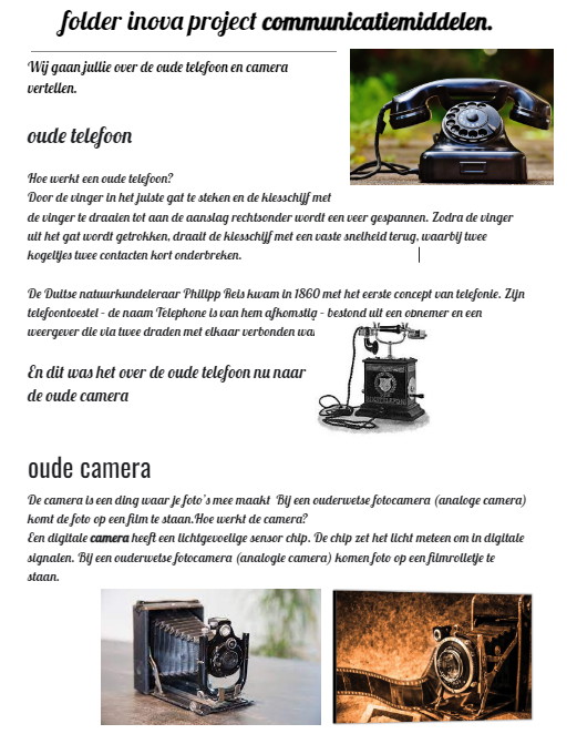 Folder over communicatiemiddelen | media en communicatie