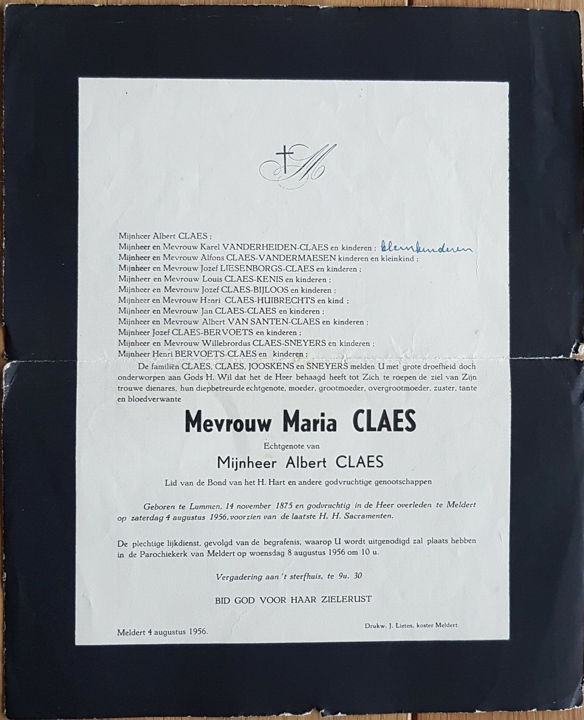 Claes Albert - Claes Maria / - Families | Meldert (Limburg)